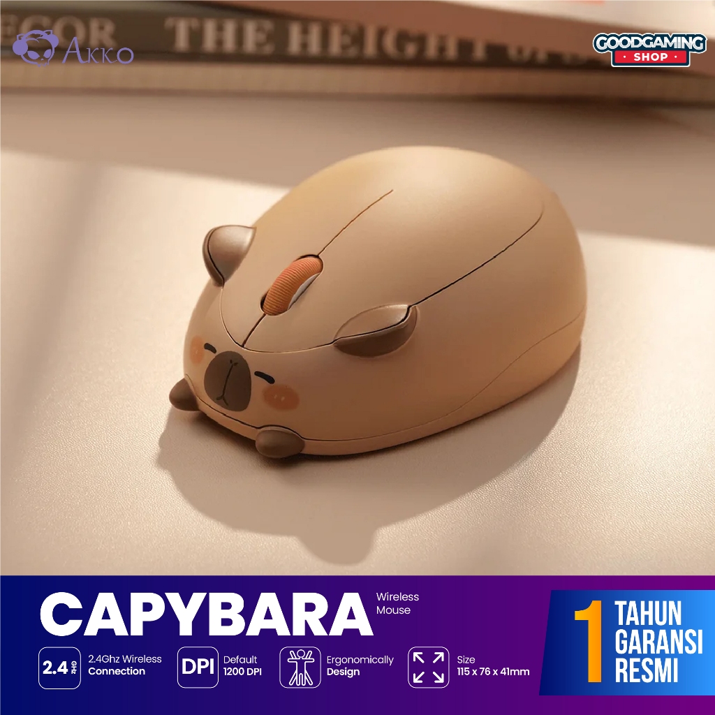 Jual AKKO Capybara Theme Ergonomic & Comfortable Wireless Mouse ...