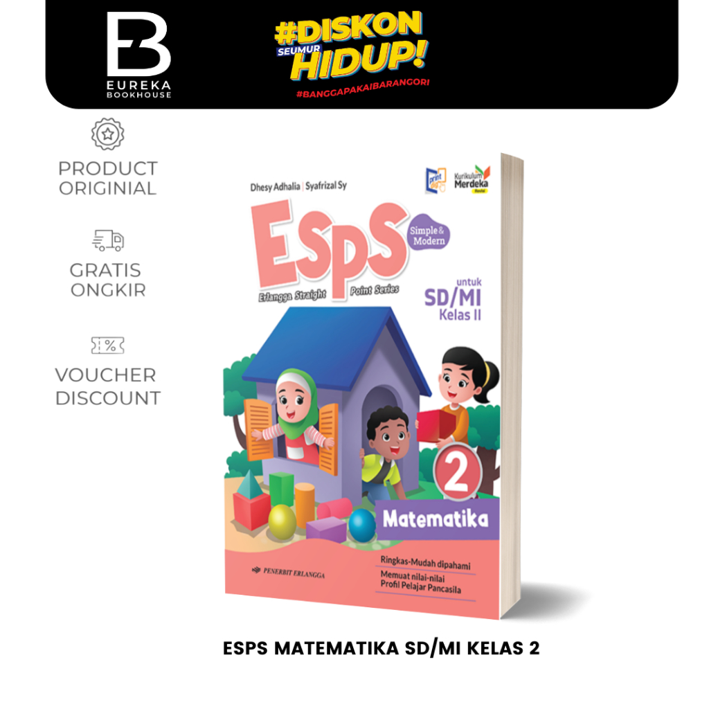 Jual ERLANGGA - ESPS MATEMATIKA SD/MI KELAS 2 - KURIKULUM MERDEKA REVISI | Shopee Indonesia