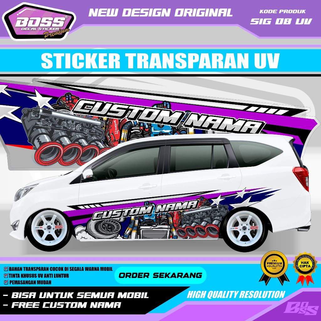 Jual SIG08-STIKER LIVERY SIGRA CALYA AVANZA INNOVA RUSH FORTUNER WULING ...