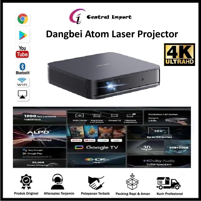 Jual Dangbei Atom Laser Projector 1200 ISO Lumens - Atom Proyektor Home ...
