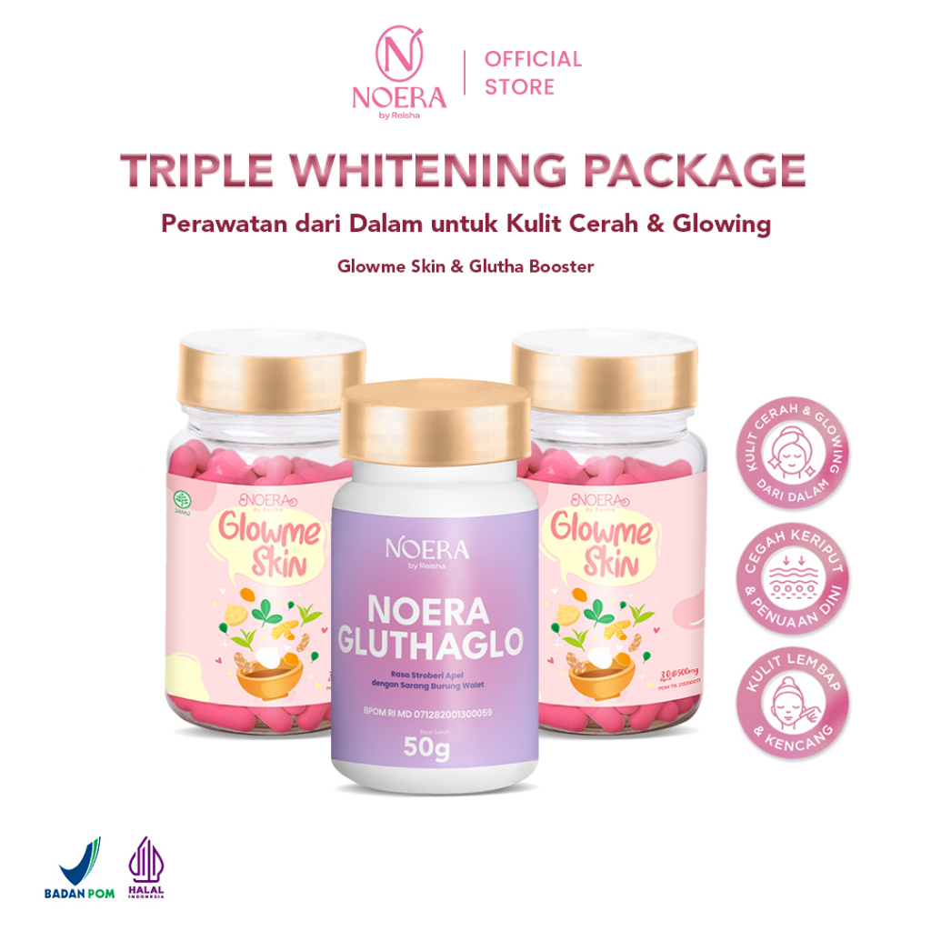 Jual Noera Paket Triple Whitening | 2 Noera Glow Me Skin & 1 Noera ...