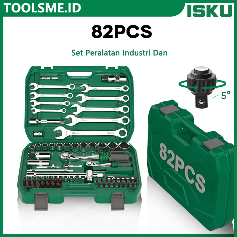 Jual ISKU Tool Kit Set 82pcs Kunci Shock Set Termasuk Kunci ring pas ...