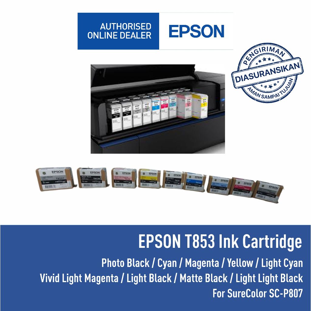 Jual Tinta Catridge EPSON P807 T853 T-853 T 853 P-807 SCP807 SC-P807 ...