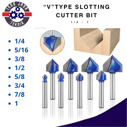 Jual Mata Profil Kayu Mata Router V GROOVING BIT Mata Router V Type ...