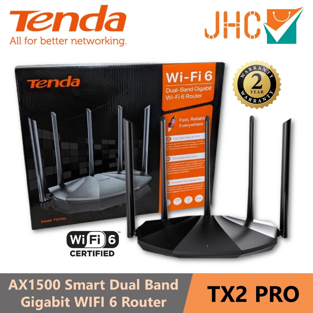 Jual Tenda TX2 Pro AX1500 Dual Band WiFi 6 Gigabit Wireless Router ...
