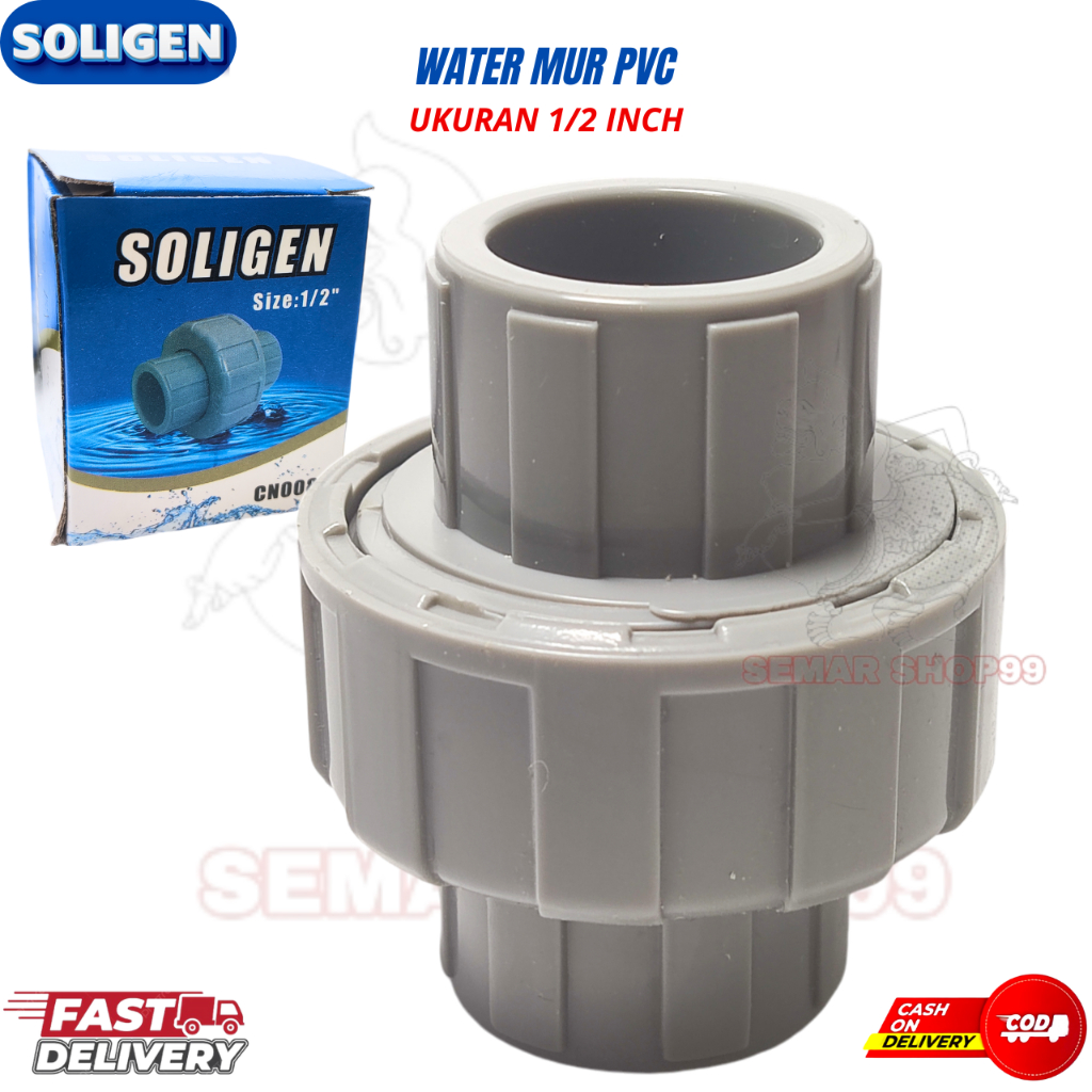 Jual Watermur PVC Polos 1/2"inchi(PRODUK ASLI SOLIGEN)Socket Polos 1/2 ...