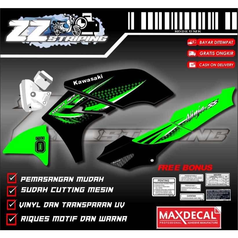 Jual sticker striping motor ninja ss 2012 tangki hitam (bisa request ...