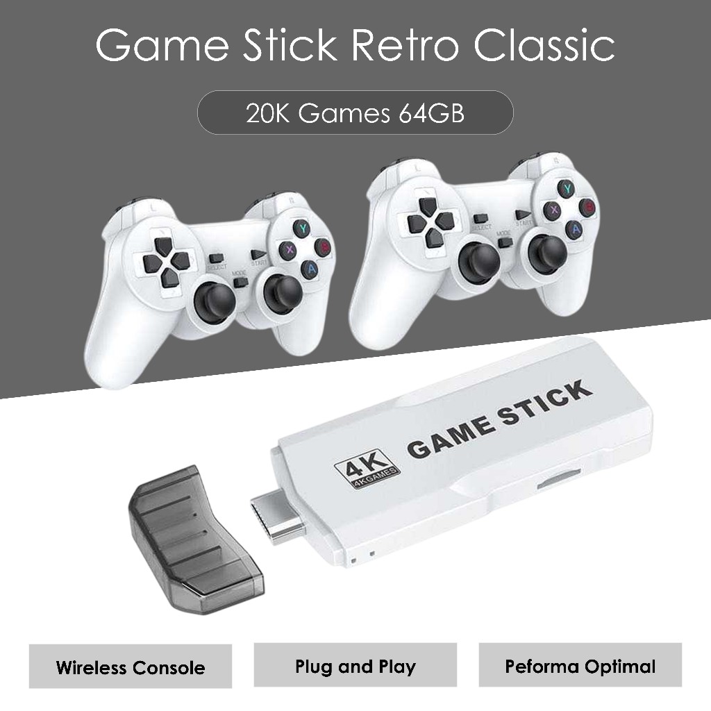Jual Game Stick Console Retro Classic 20K Games 64GB with Wireless ...