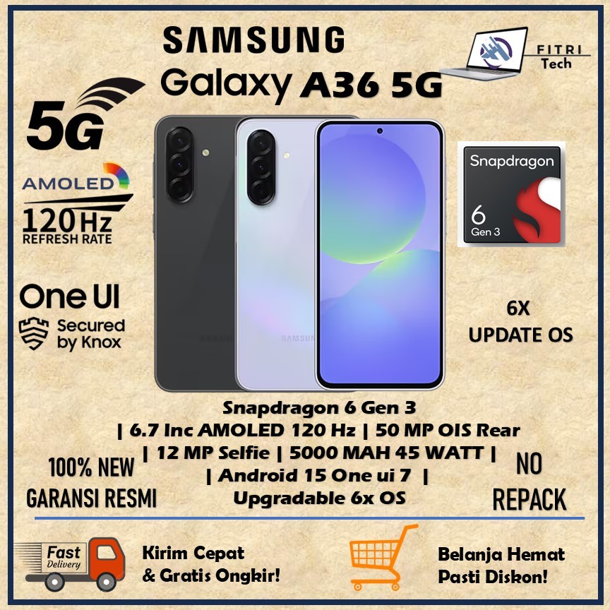 Jual SAMSUNG GALAXY A36 5G | SNAPDRAGON 6 GEN 3 | RAM 8 GB | ROM 256 GB ...