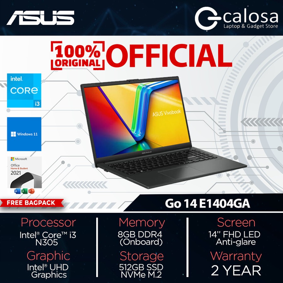 Jual Asus Vivobook Go 14 E1404GA-FHD351 i3-N305 8GB 512GB FHD Win11 ...