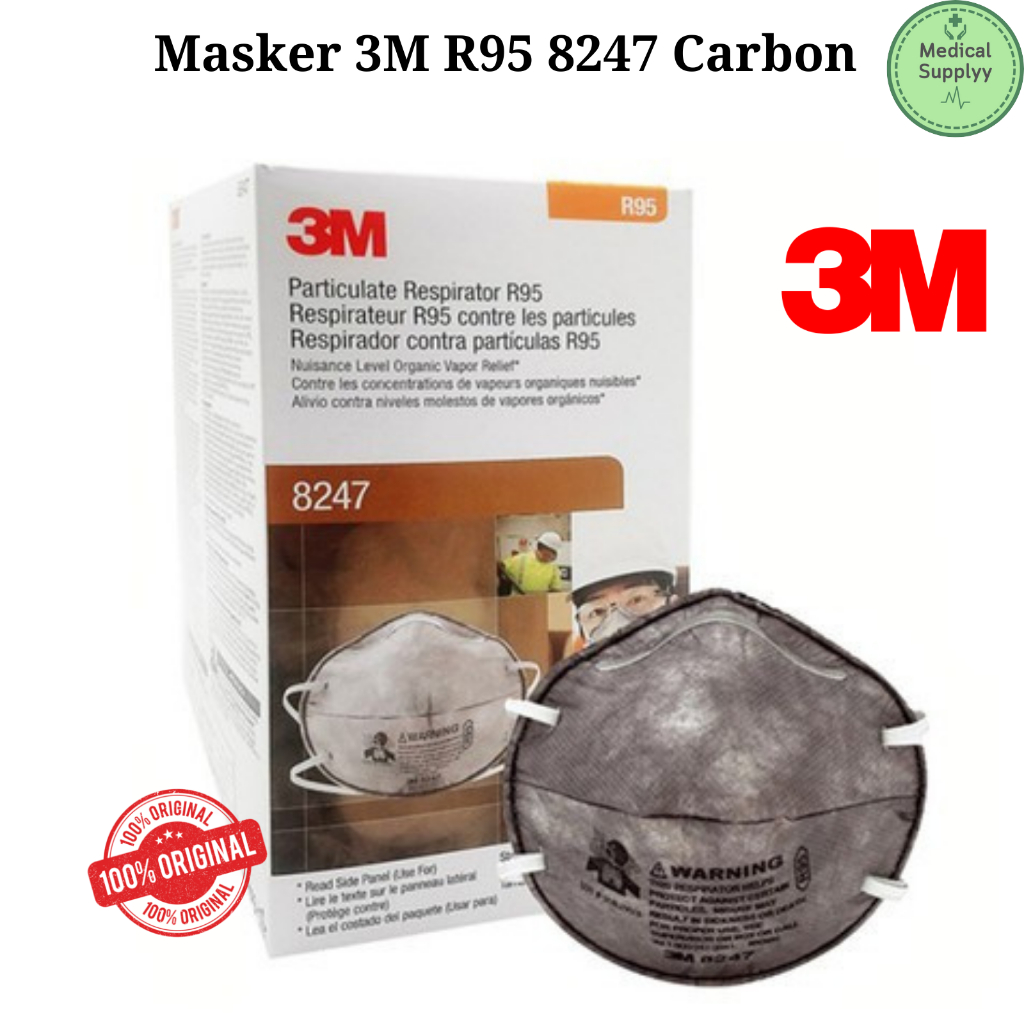 Jual Masker 3M R95 8247 Carbon Original isi 20 | Shopee Indonesia