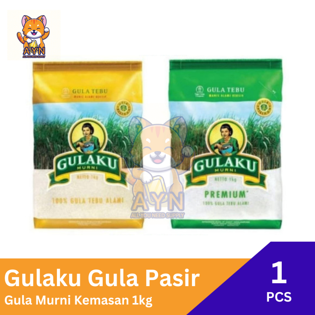Jual Gulaku Gula Pasir Premium Hijau | Kuning [ Kemasan 1 kg / kilo ] | Shopee Indonesia