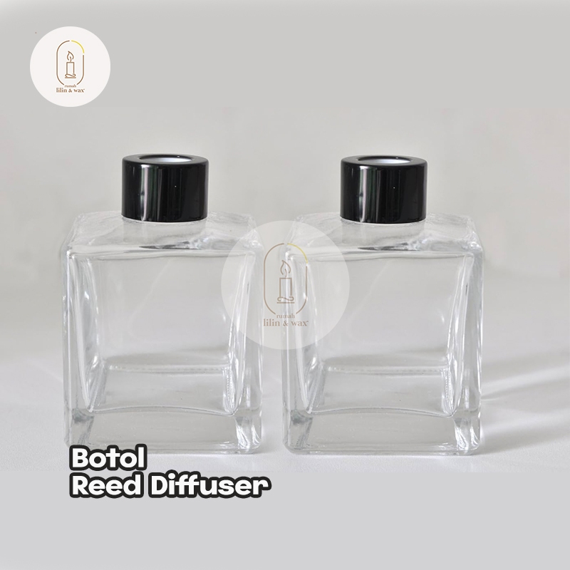 Jual Botol Kaca Kotak Reed Diffuser Square Jar + tutup dan plug 50ml ...