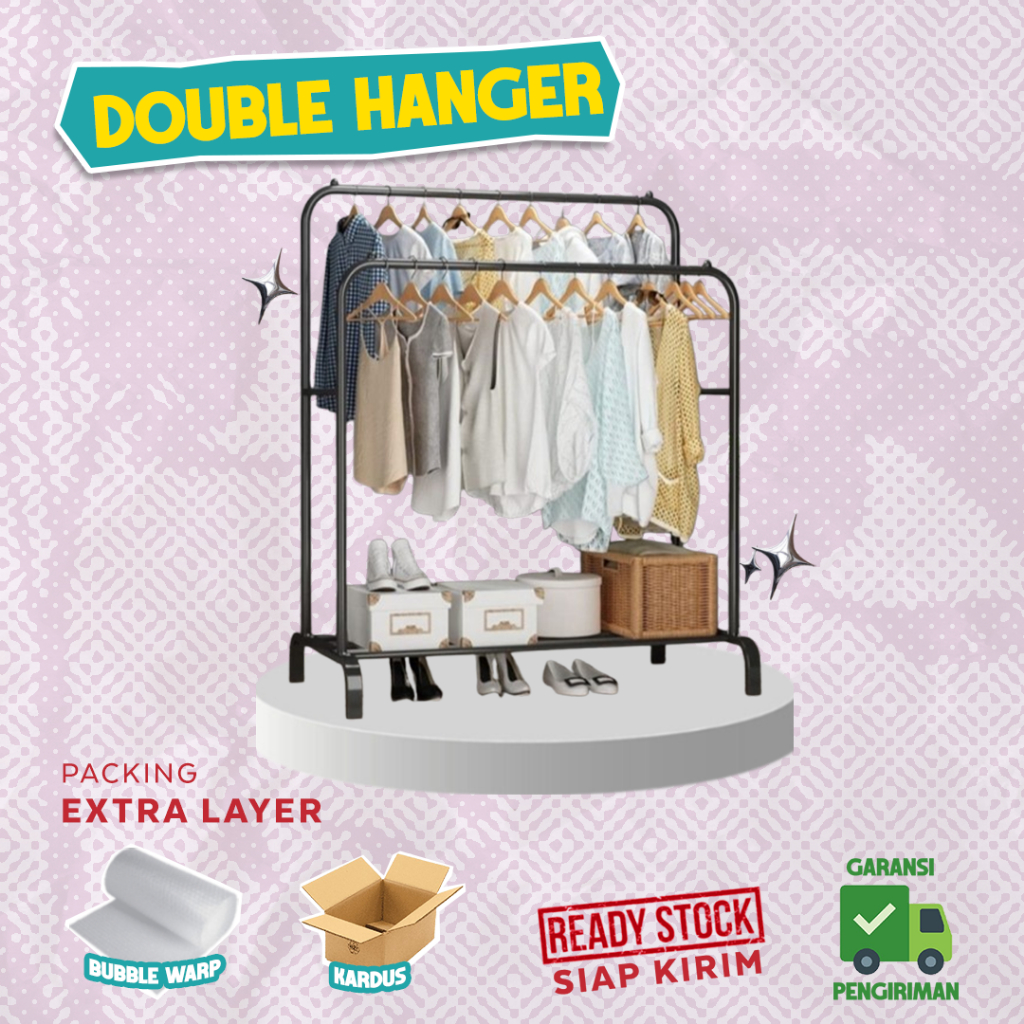 Jual DOUBLE HANGER / HANGER BESI / HANGER SERBAGUNA | Shopee Indonesia