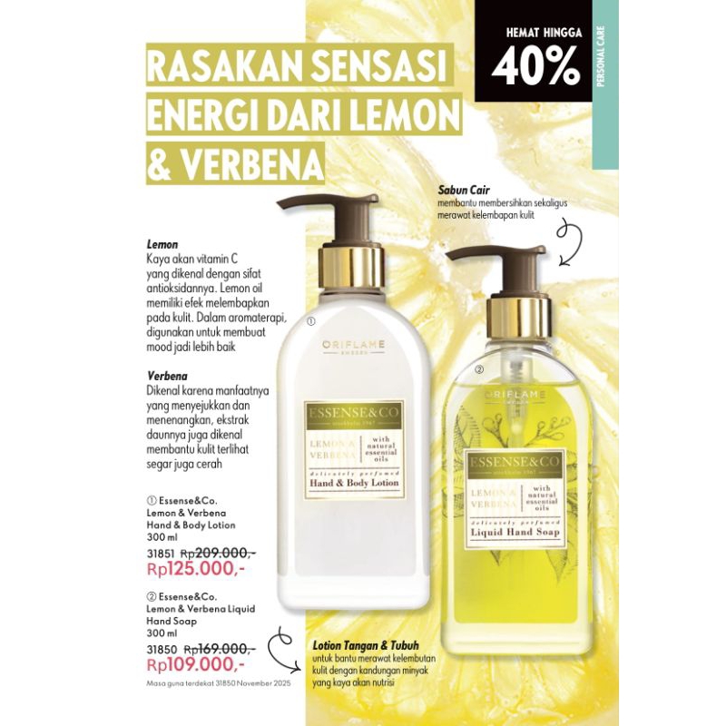 Jual Essense&Co. Lemon & Verbena Hand & Body Lotion/Essense&Co. Lemon ...