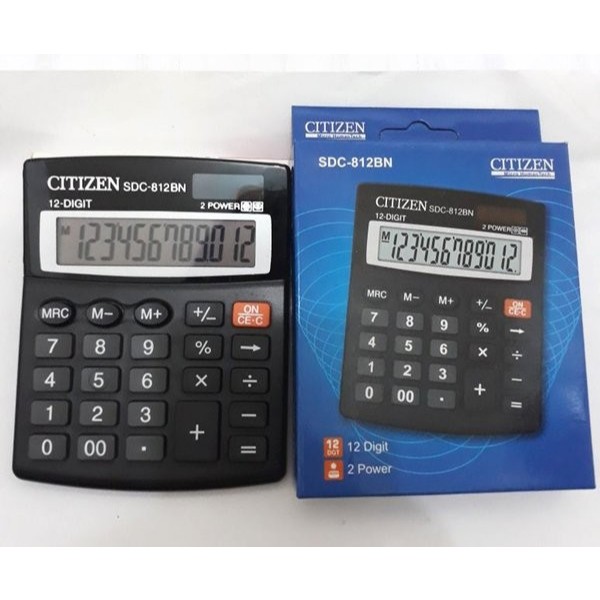 Jual KALKULATOR CALCULATOR 12 DIGIT ANGKA MERK CITIZEN TYPE SDC-812 BN ...