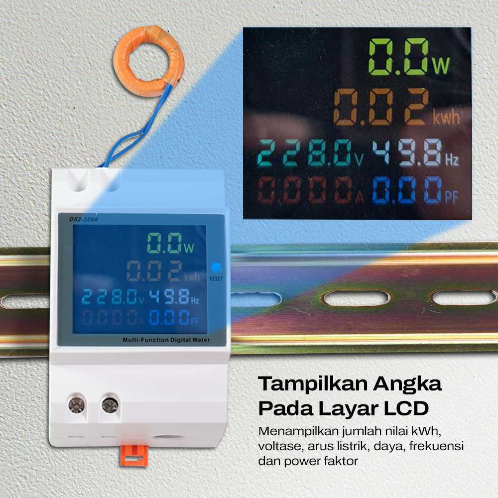 Jual Meteran Listrik Digital Display Din Rail Single 300V 2066 | Shopee ...