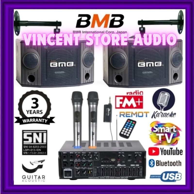 Jual Paket Karaoke Bass & Suara Terbaik Pakai Mixer Power Speaker BMB 8 ...