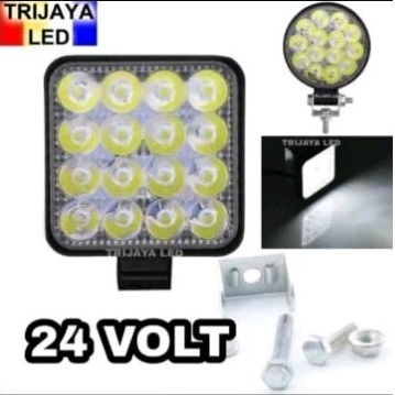 Jual Lampu Tembak Sorot 24 Volt LED CWL 16 Mata Kotak Bulat CREE Truk Bus Canter Tronton Laser ...