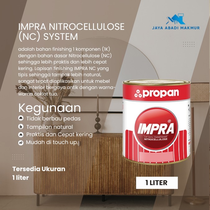 Jual Propan Impra Nitrocellulose (NC) System 1 Liter / Cat Kayu ...