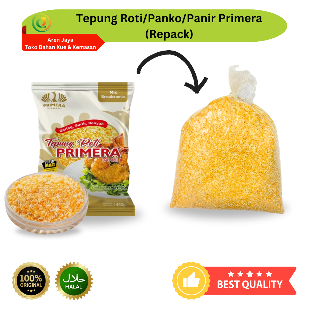 Jual Tepung Roti Panir Panko Breadcrumb Mix Primera Kemasan Repack 500 ...