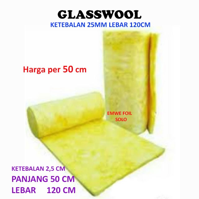 Jual 50cm Lebar 120cm Glasswool peredam panas suara gasbul knalpot ...