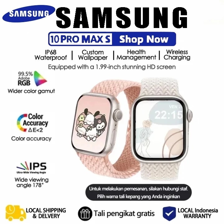 Jual 【100% ORI】SAMSUNG Smartwatch S10 Pro Max Smart Watch 2.2 Inci ...
