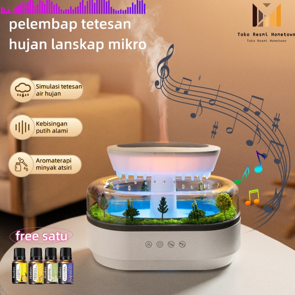 Jual HT diffuser aromatherapy pelembap tetesan hujan lanskap mikro ...
