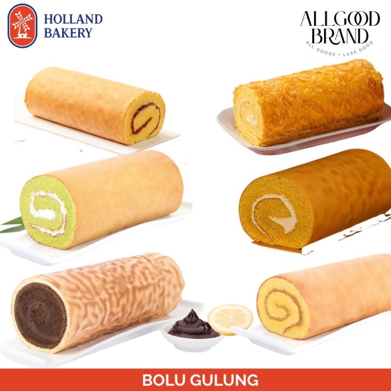 Jual Holland Bakery - Kue Bolu Gulung Rasa Pandan, Coklat, Mocca ...