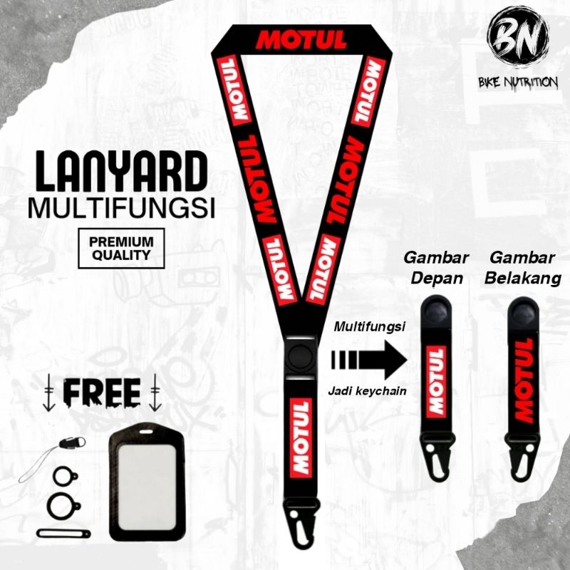 Jual LANYARD ID CARD MOTUL GANTUNGAN KUNCI MOTUL KEYCHAIN MOTUL ID CARD ...