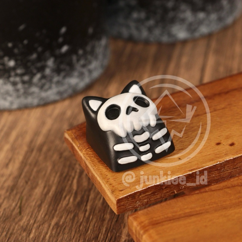 Jual Skull cat artisan keycaps halloween skeleton keycaps cat for ...