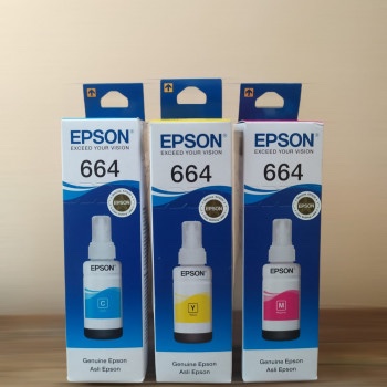 Jual Epson T664 Ink T6641 Refill Ink Black - Tri Color Netto 70ml ...