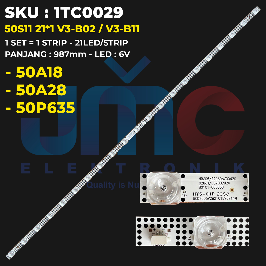 Jual Backlight TV TCL 50 Inch 50A18 50A28 50P635 21LED B0101-000358 ...