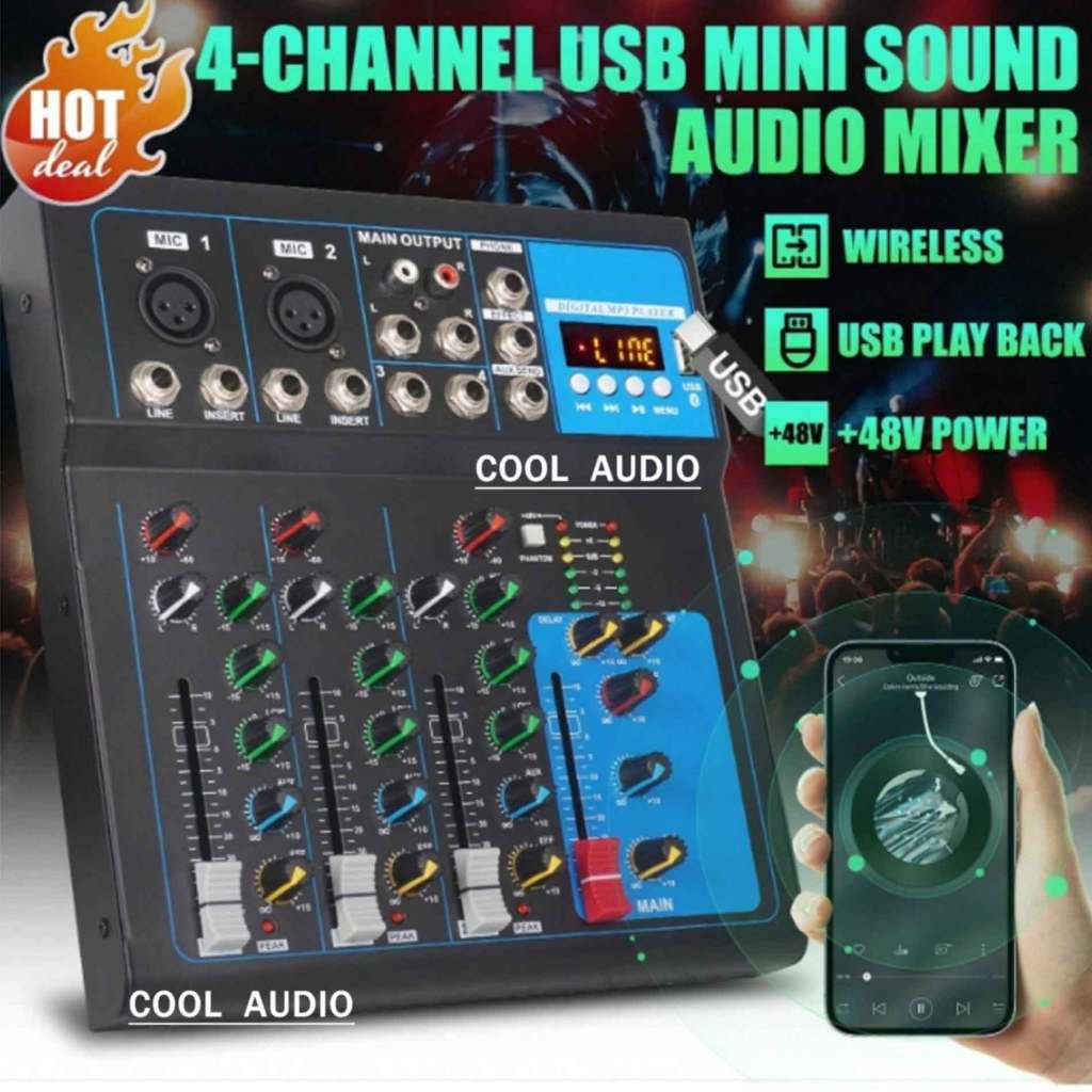 Jual 【COD】MOREFAND Audio Mixer, Sound Board Console System With USB ...
