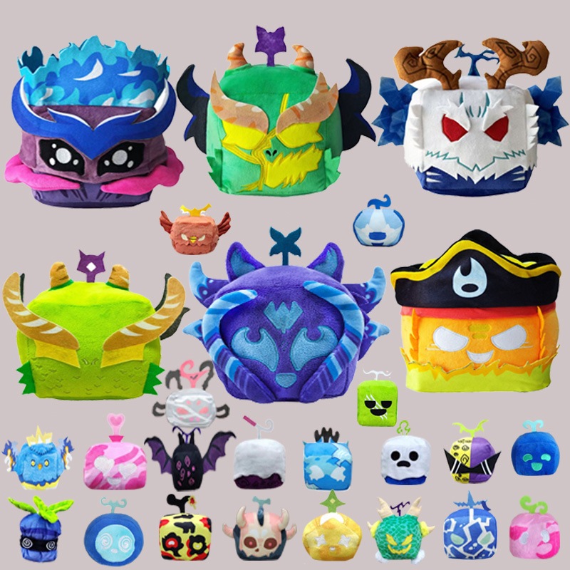 Jual Ready Blox Fruits Game Peripheral Props Doll Leopard Box Plush Toy ...