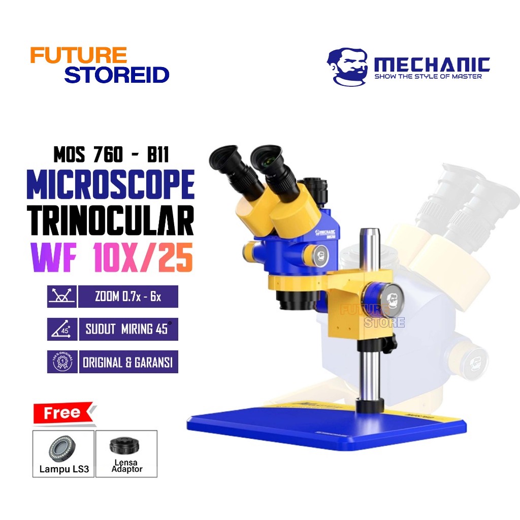Jual Mechanic MOS760-B11 Trinocular Microscope Stereo Trinokular ...