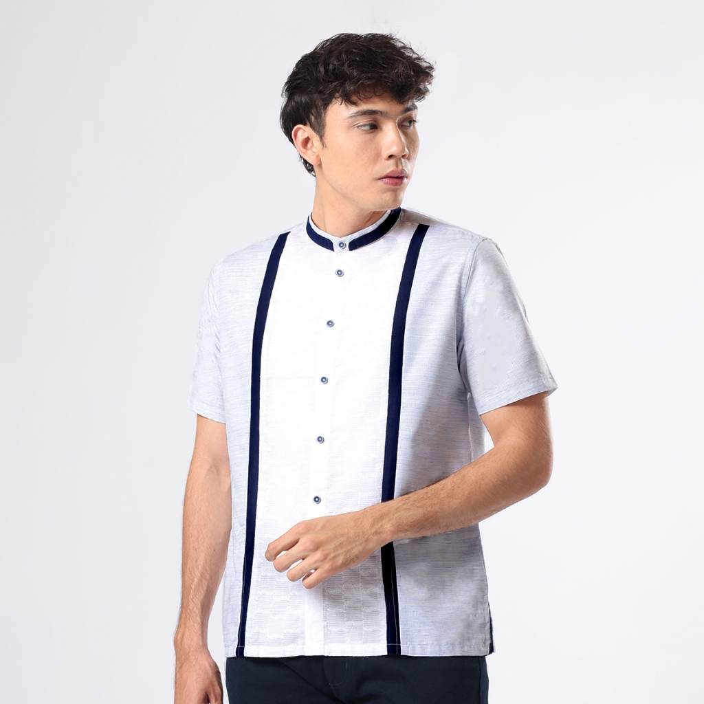 Jual EDWIN JEANS - ARAGON WHITE NAVY Kemeja Koko Lengan Pendek Pria Baju Muslim | Shopee Indonesia