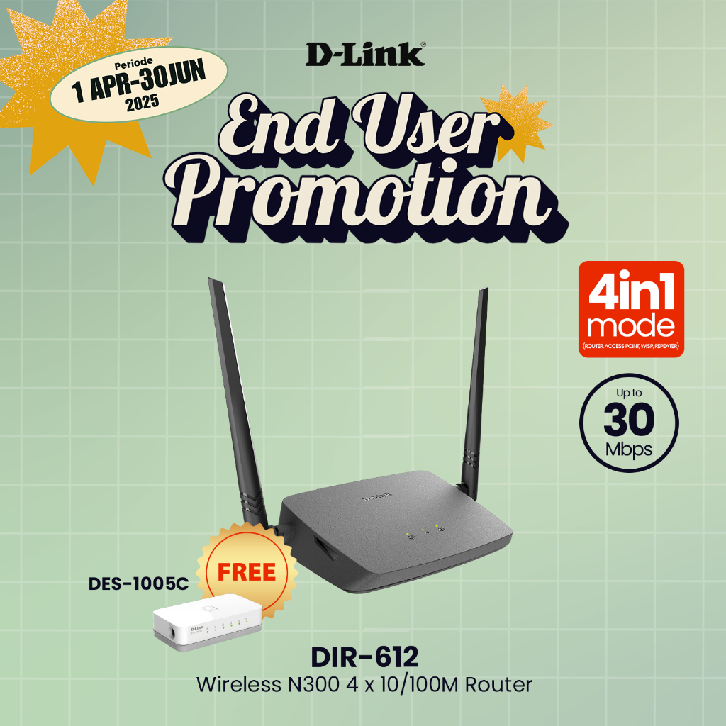 Jual D-Link DIR-612 Wireless N300 Router | Shopee Indonesia