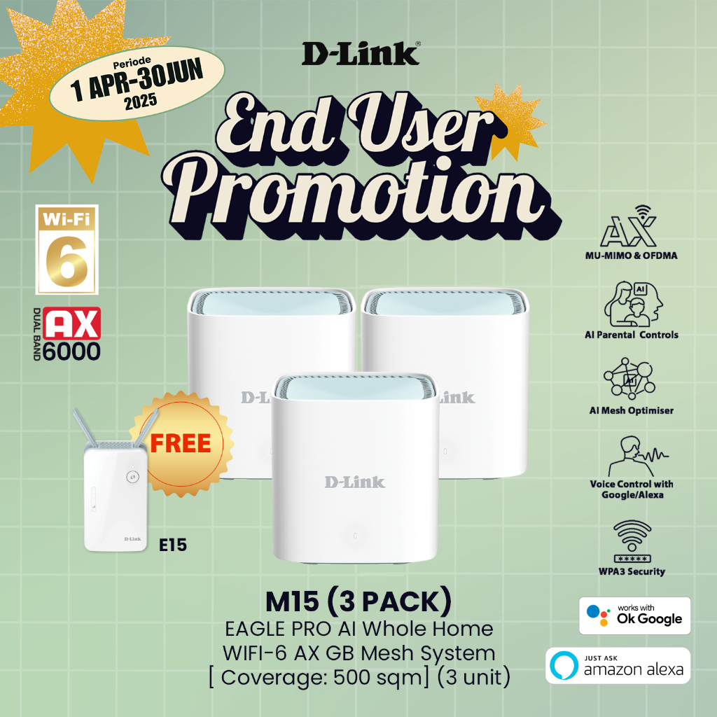 Jual D-Link M15-3 EAGLE PRO AI Whole Home WIFI-6 AX Gigabyte Mesh ...