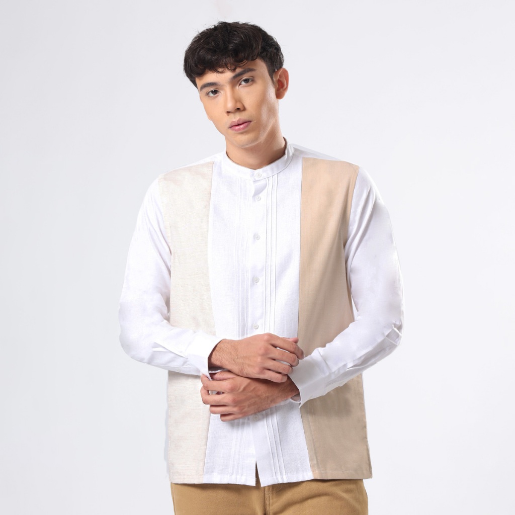 Jual EDWIN JEANS - Kemeja Koko Pria Lengan Panjang ASLAN WHITE Baju ...