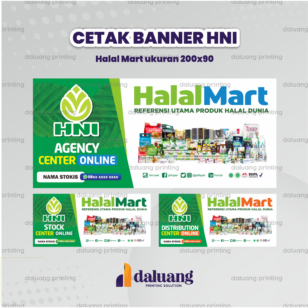 Jual 200x90cm | Cetak Banner Spanduk Agen HNI Halal Mart Agency ...