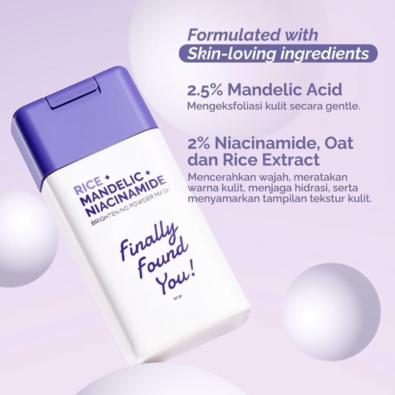 Jual Finally Found You ! FFY Rice + Mandelic + Niacinamide Brightening ...