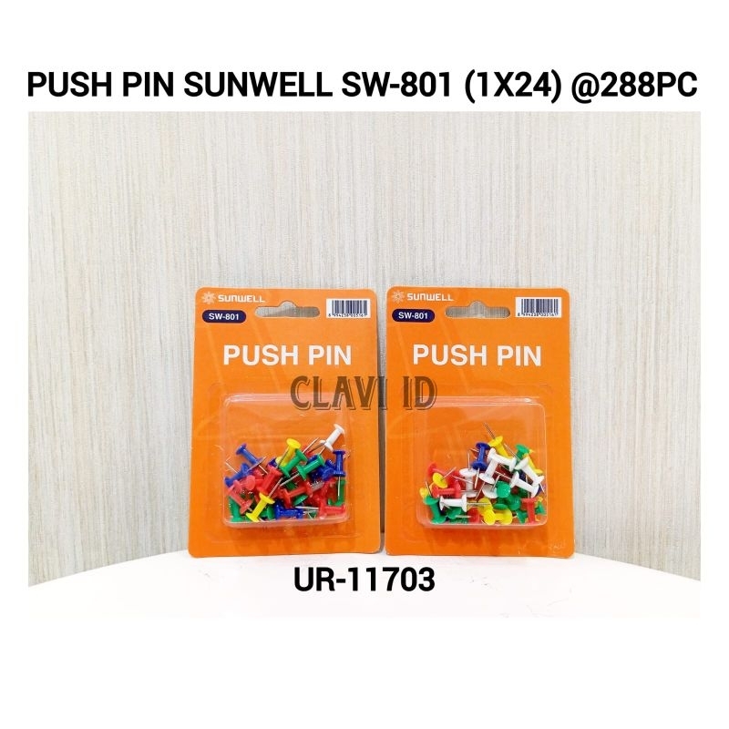 Jual Push Pin | Paku Pin | Paku Mading | Paku Tekan Sunwell | Shopee ...