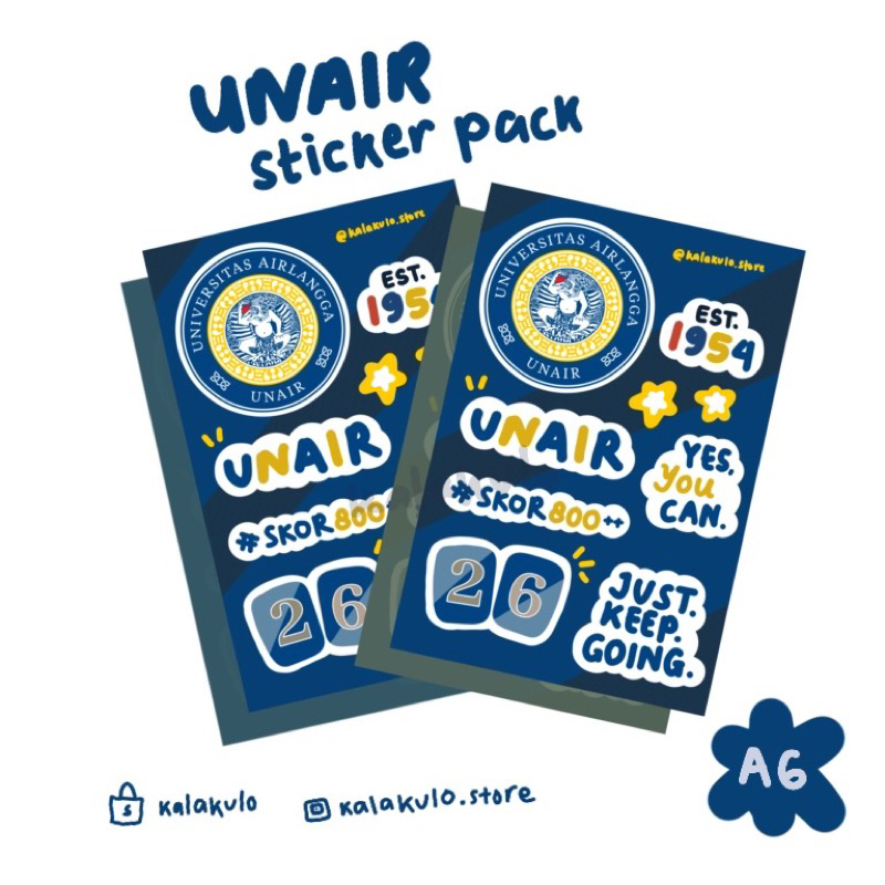 Jual UNAIR STICKER PACK A6 SIZE | Shopee Indonesia