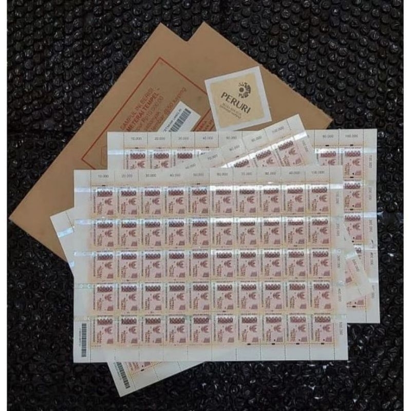 Jual 0Materai 10000 Asli Pos Indonesia Meterai Matrai Perangko 50 Pcs ...