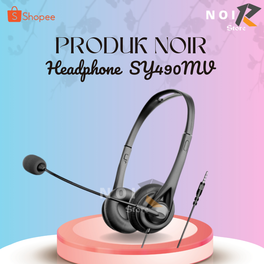 Jual NOIR Headphone SY490MV stereo Cocok untuk pembelajaran & kantor ...