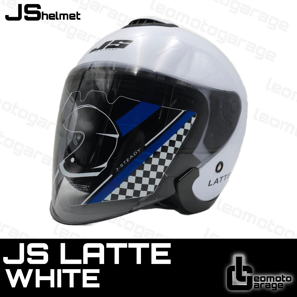 Jual HELM JS LATTE HELM HALF FACE WHITE | Shopee Indonesia