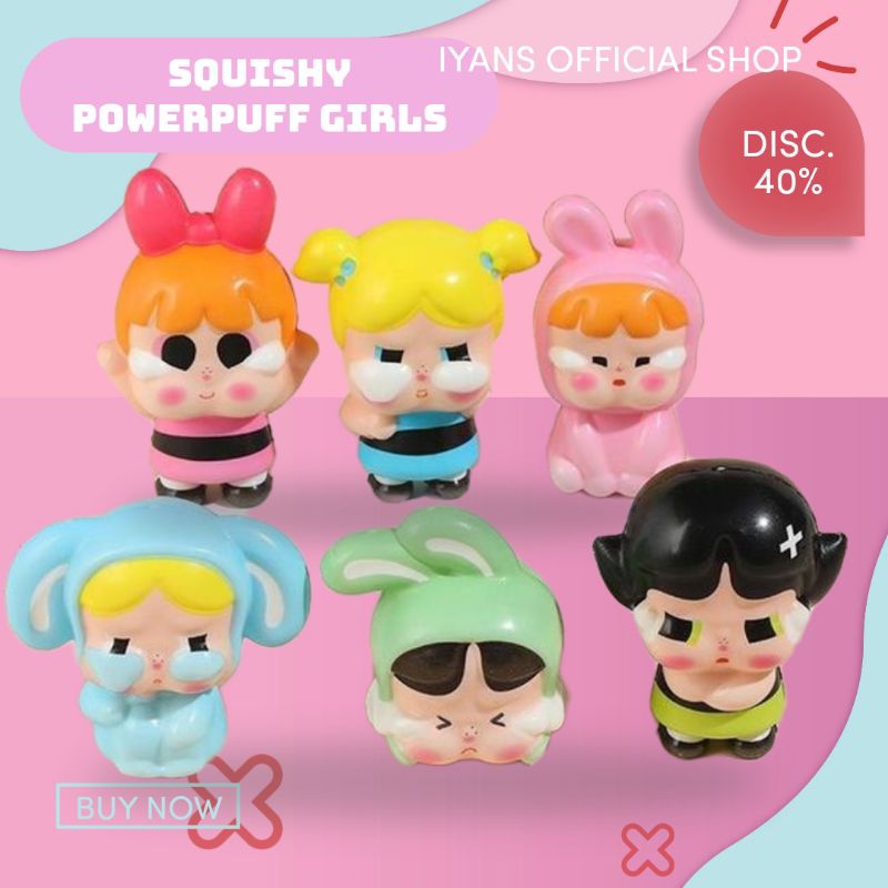 Jual Gantungan Kunci Squishy Powerpuff girls Squishy Bby Cry Stress ...