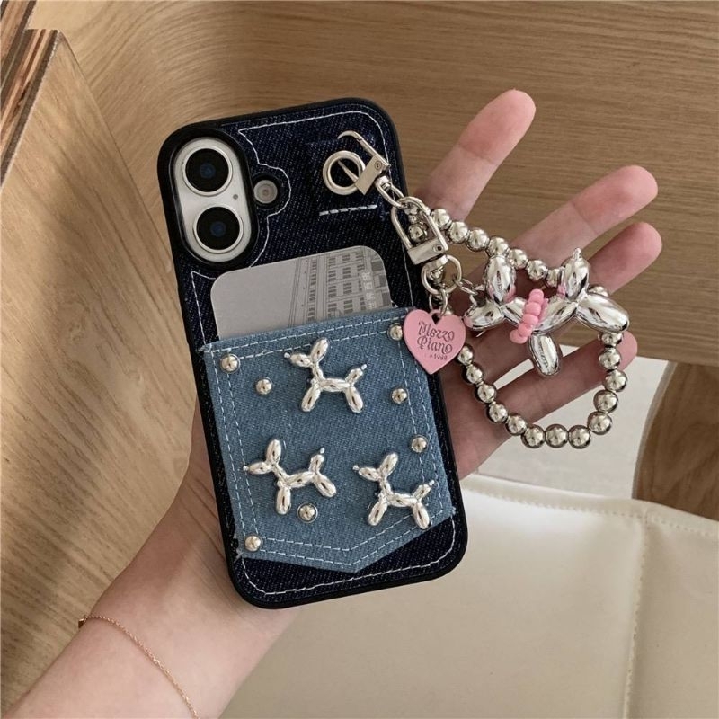 Jual case iphone 17 pro max denim 16 15 promax puppy emboidered 14 pro ...