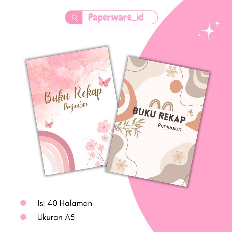 Jual buku rekap penjualan tema aesthetic / buku rekap penjualan olshop ...
